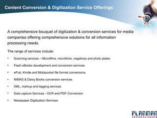 Planman Technologies Company Backgrounder And Services | PPT