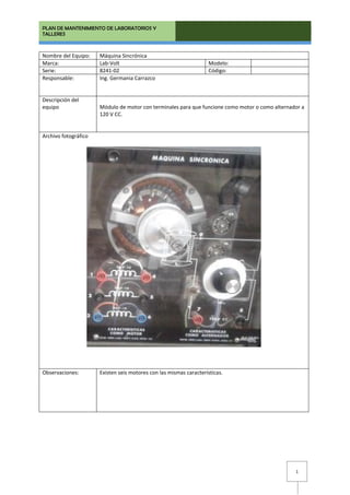 Plan mantenimiento lab1 ea | PDF