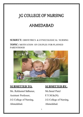 Motivation of Couple For Planned parenthood- Preconception Care ...
