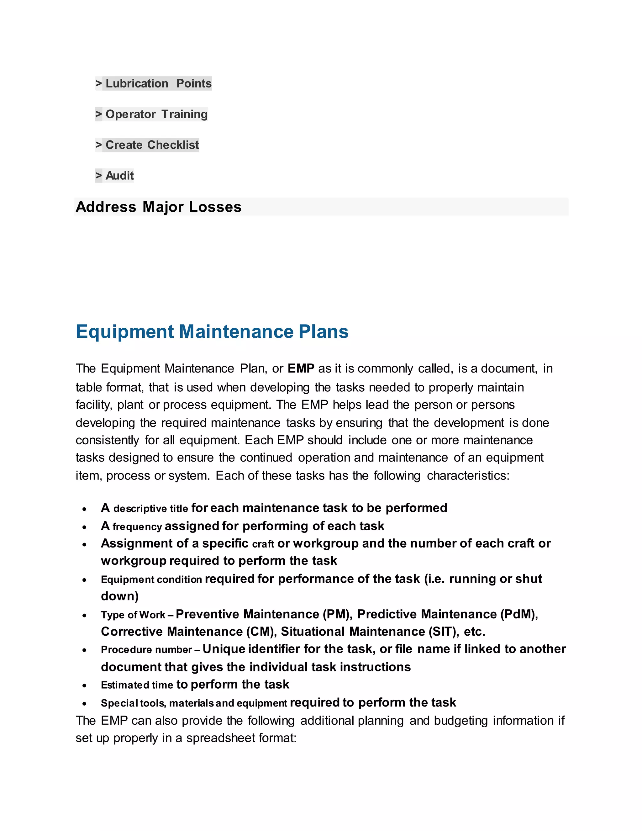 Planned preventive maintenance report | DOCX