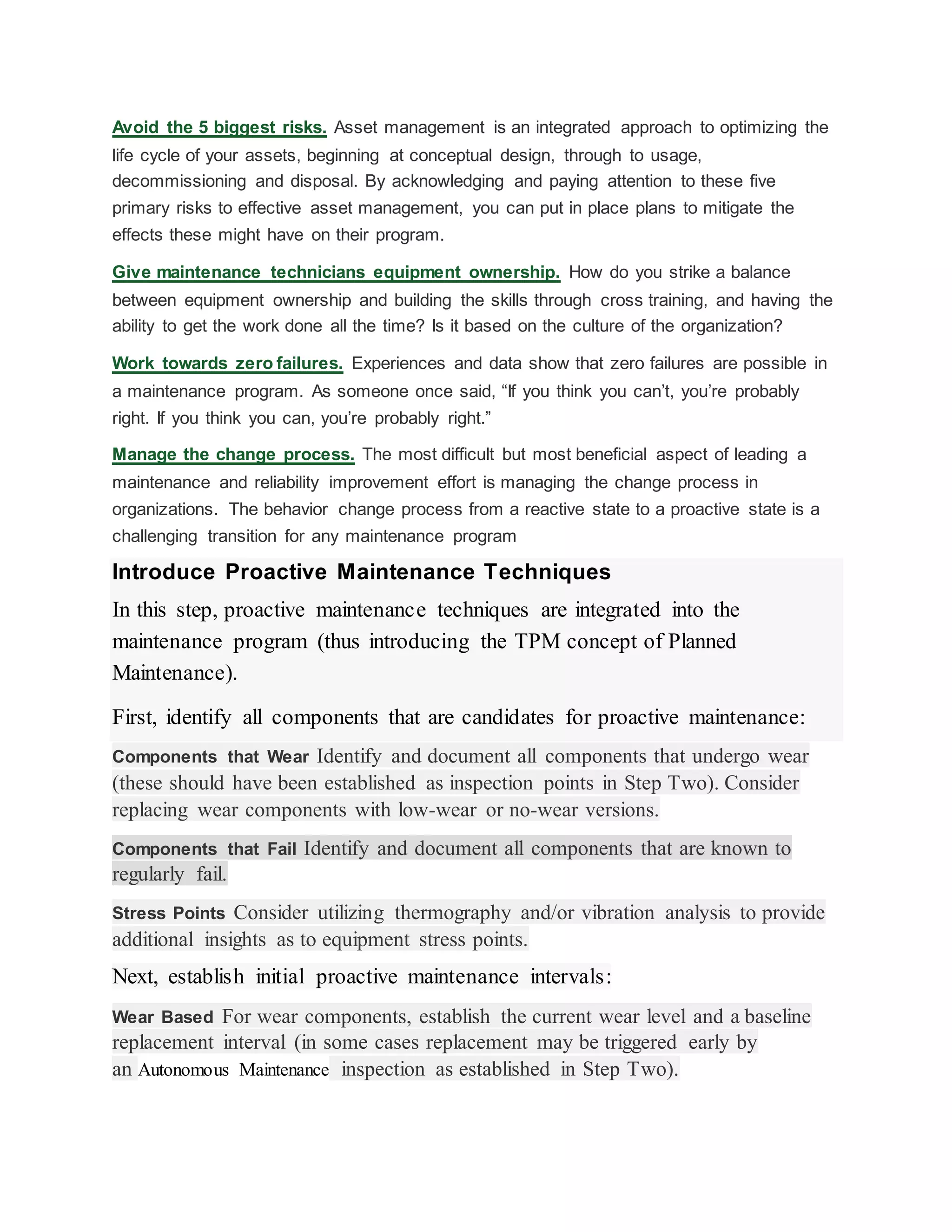 Planned preventive maintenance report | DOCX