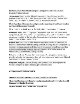 Planned preventive maintenance report | DOCX