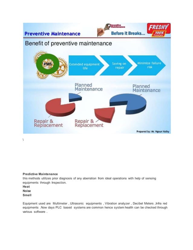 Planned preventive maintenance report | DOCX