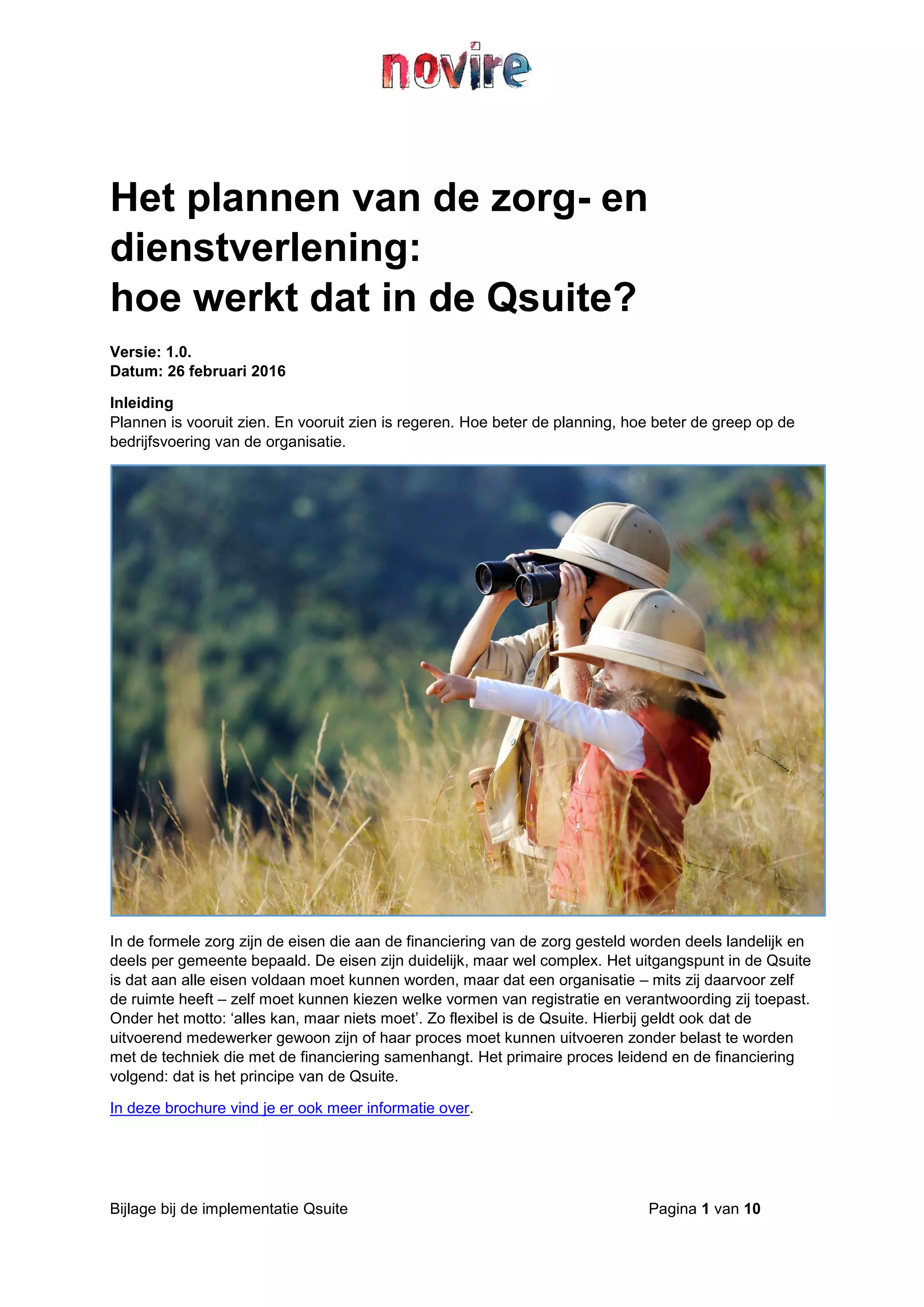 Het plannen van zorg- en dienstverlening in de Qsuite | Hoe werkt dat formele zorg? | PDF