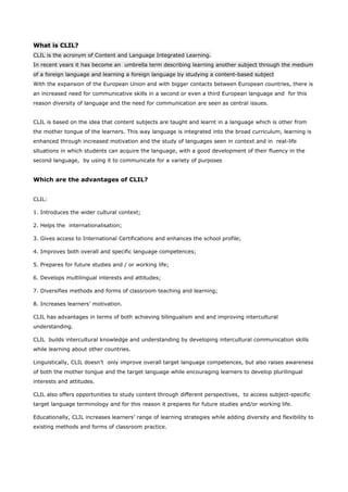 Planner articolo clil | PDF