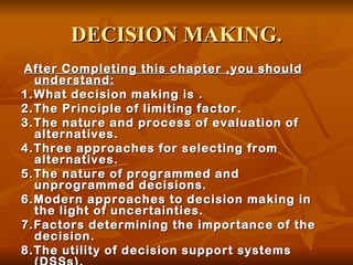 PLANNING ,DECISION MAKING & ORGANIZING | PPT