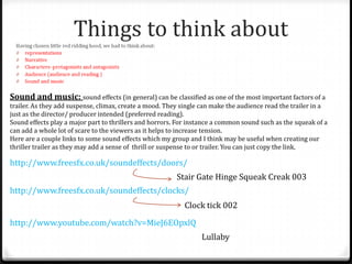 planning of fairytale trailer. | PPT
