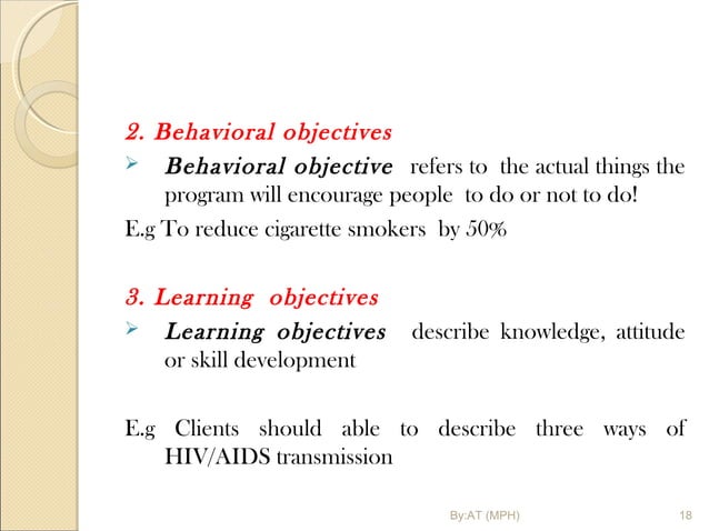 Planning, implementation, monitoring and evaluation of health education ...
