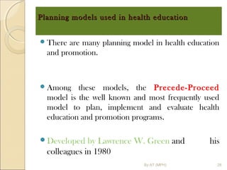 Planning, implementation, monitoring and evaluation of health education ...