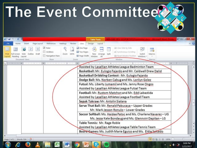 Sports Event Management Process | PPSX | Events