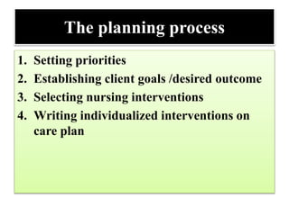 steps of nursing process, Planning | PPTX