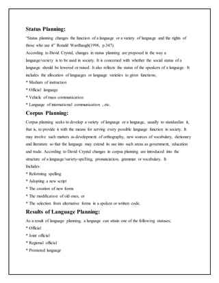 Language Planning | DOCX