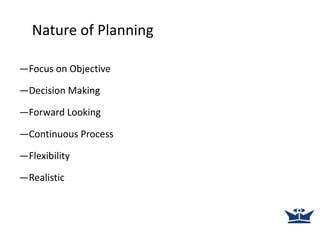 Planning: Nature, Importance and Type | PPTX