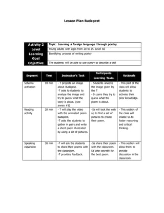 Illustrated poetry Plan | PDF