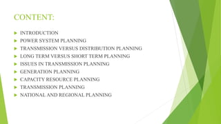 POWER SYSTEM PLANNING | PPTX