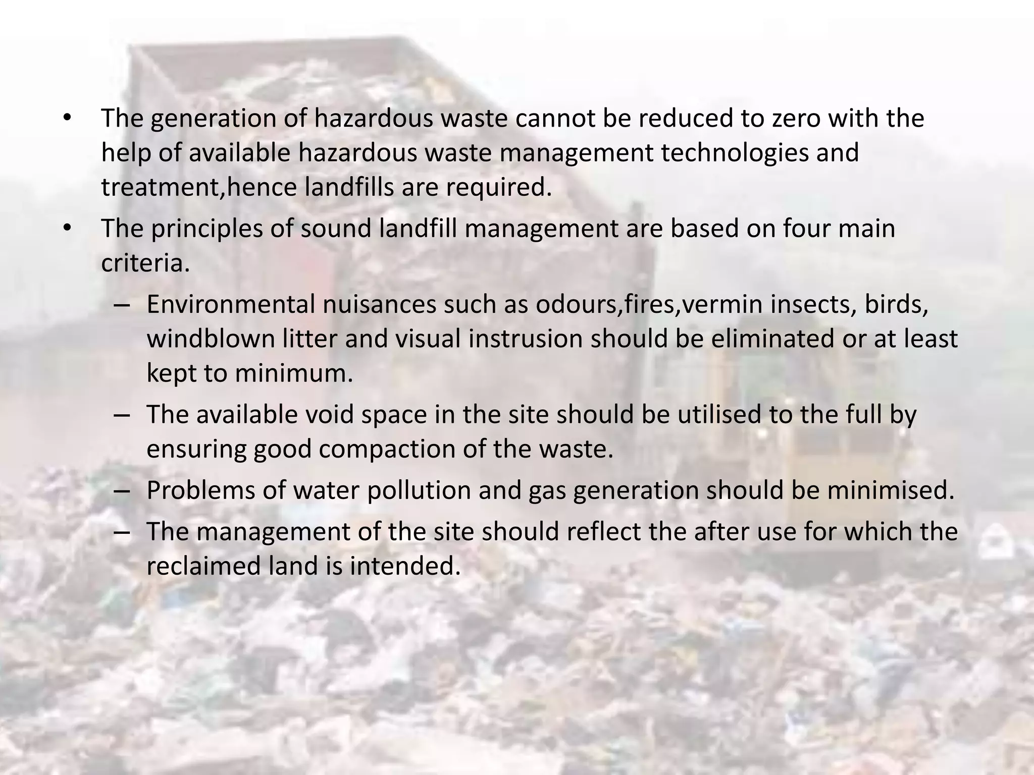 Planning and management of hazardous wastes | PPTX
