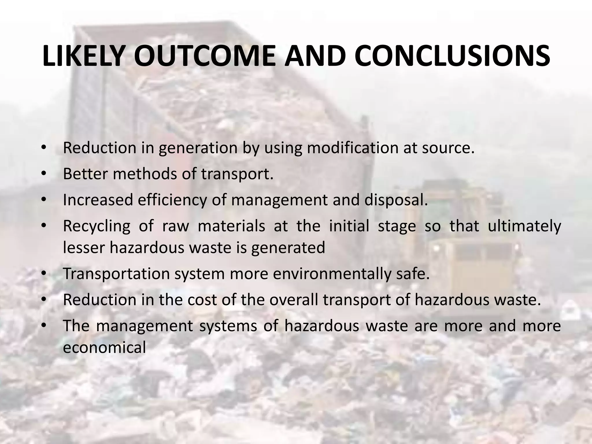 Planning and management of hazardous wastes | PPTX