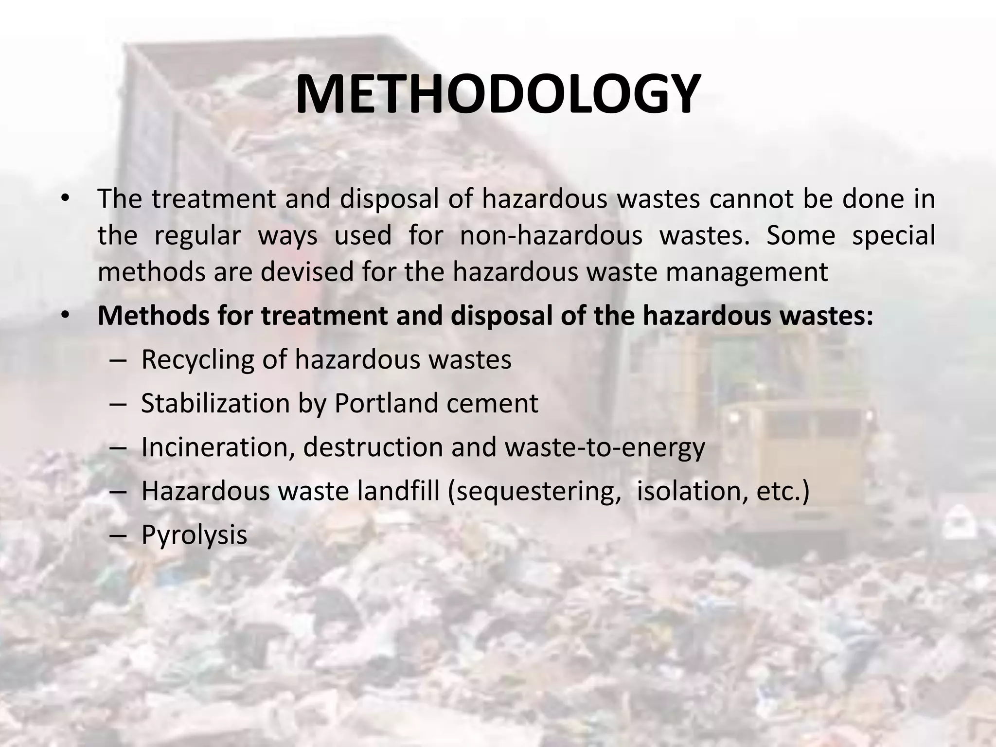 Planning and management of hazardous wastes | PPTX