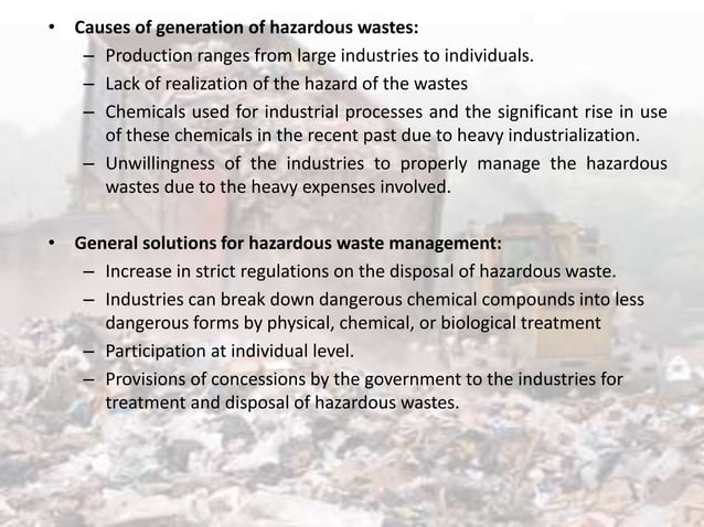Planning and management of hazardous wastes | PPT