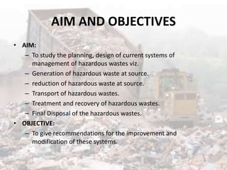 Planning and management of hazardous wastes | PPTX