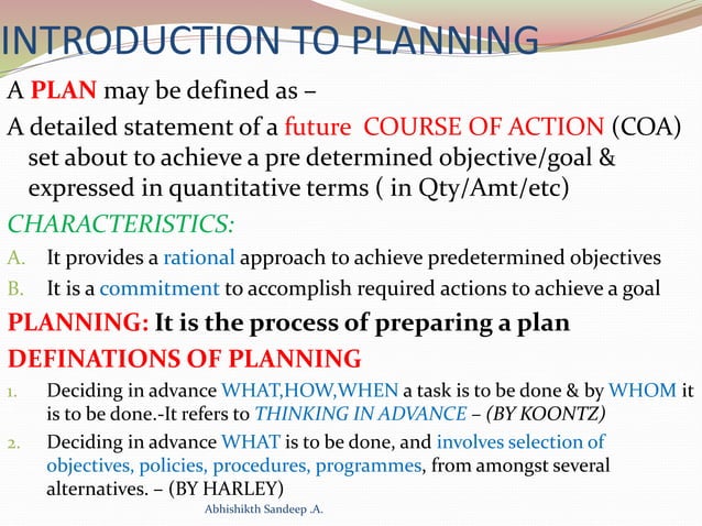 an introduction to Planning | PPT