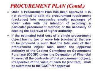 Planning Of Procurement o different goods and services | PPT