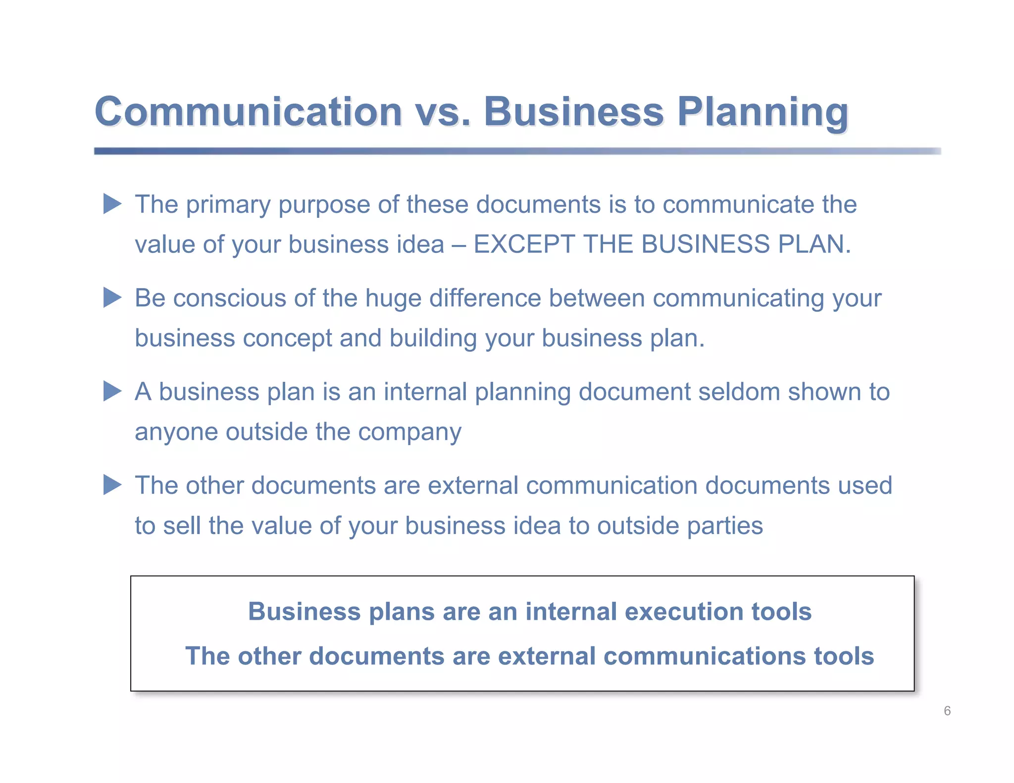 Planning and Communicating Your Business Concept | PDF