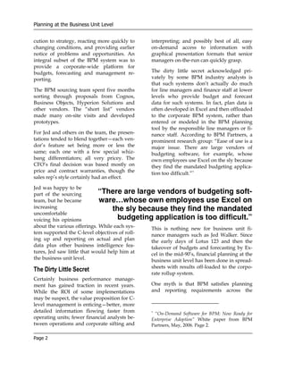 Planning at the Business Unit Level | PDF