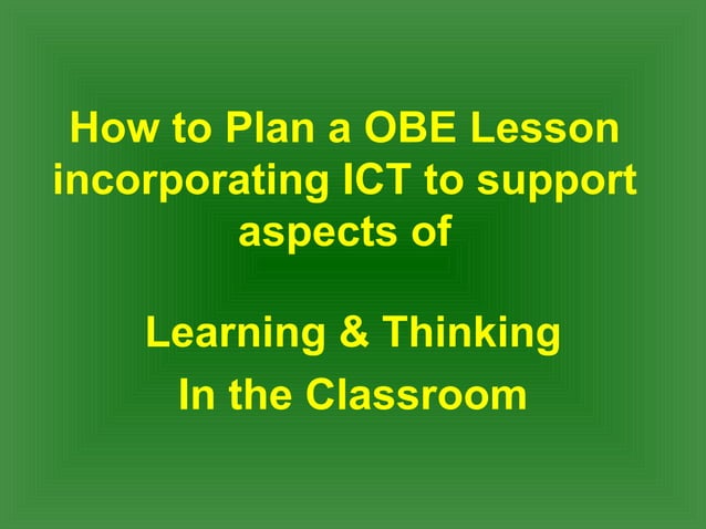 Planning Obe Lessonwith Bloom | PPT