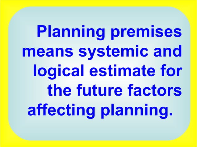 Planning Premises | PPT
