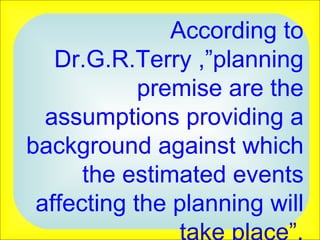 Planning Premises | PPT
