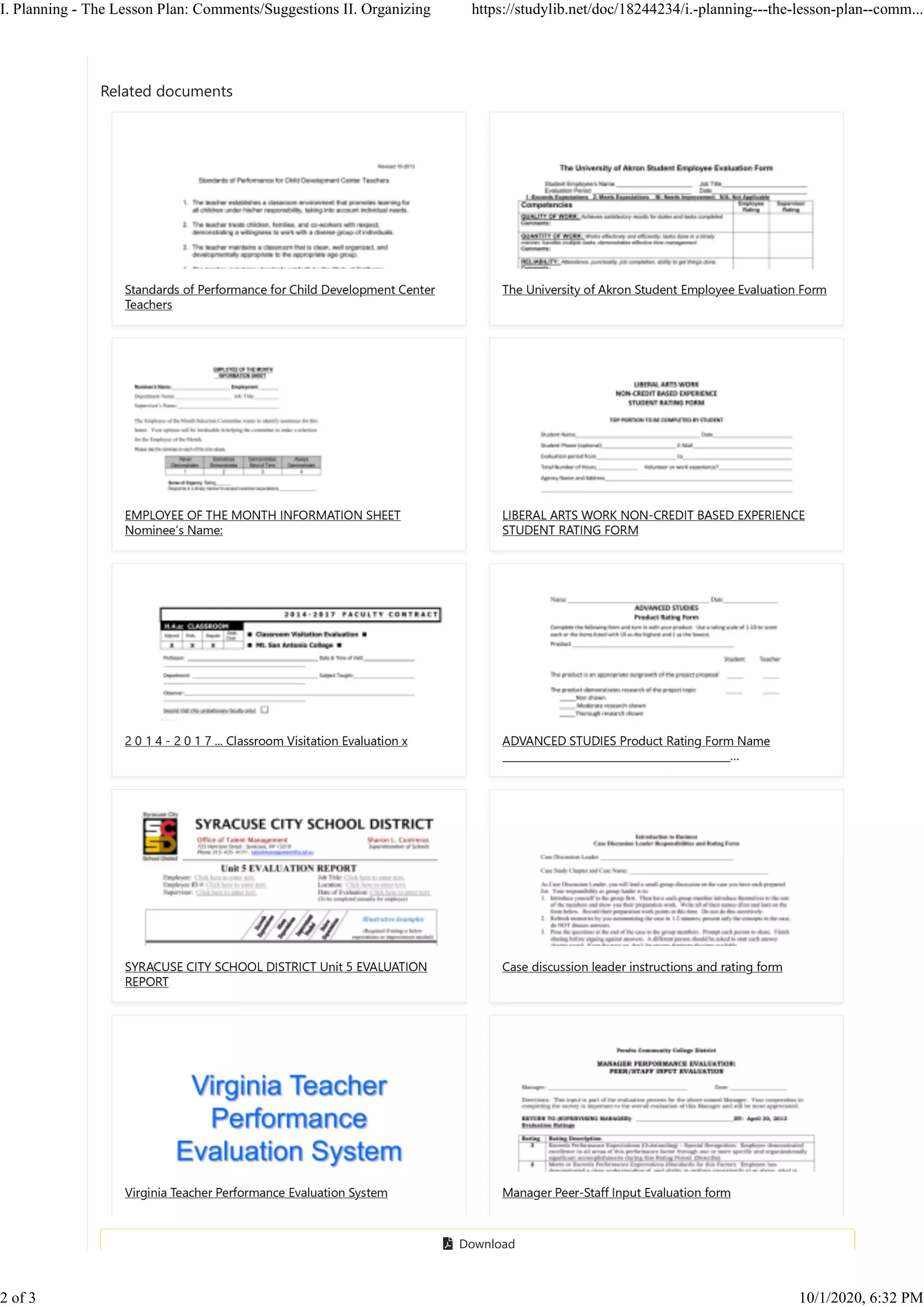 Planning the lesson plan-comments-suggestions | PDF
