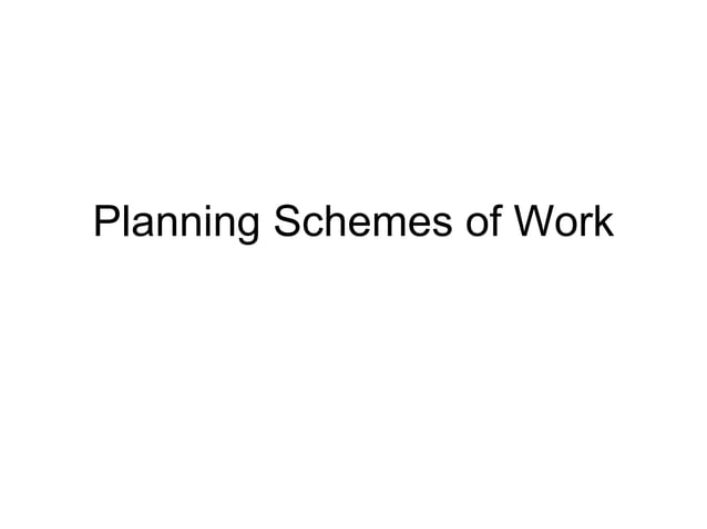 Planning Updated Schemes Of Work | PPT