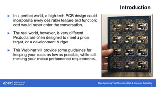 Planning Your High-Tech PCB Design for the Lowest Possible Cost | PPT