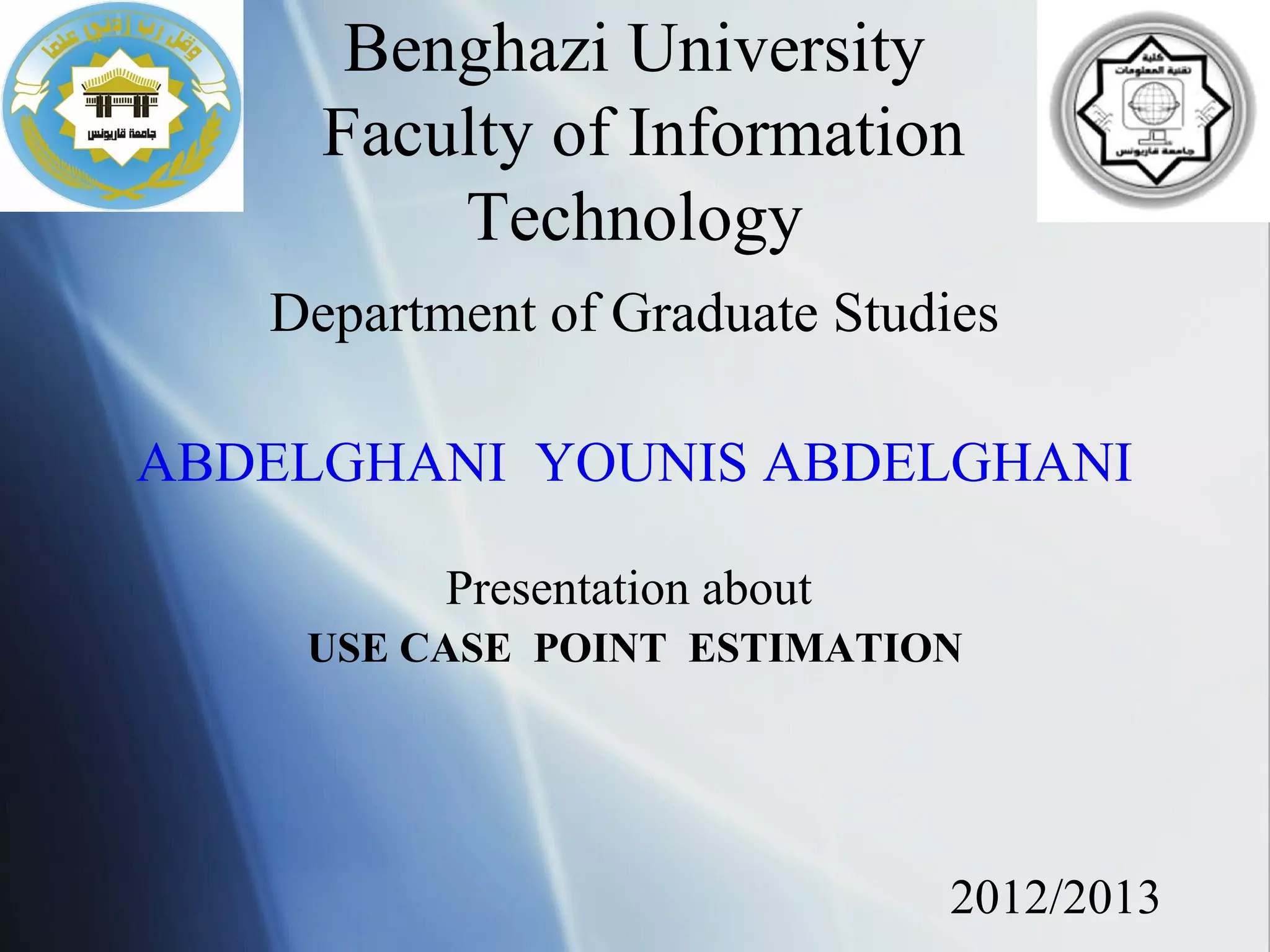 Use Case Point Estimation Ppt