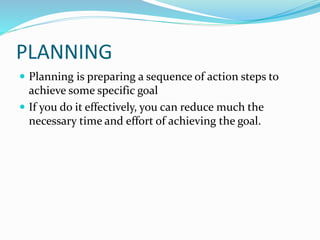 Planning, some basic concepts | PPTX