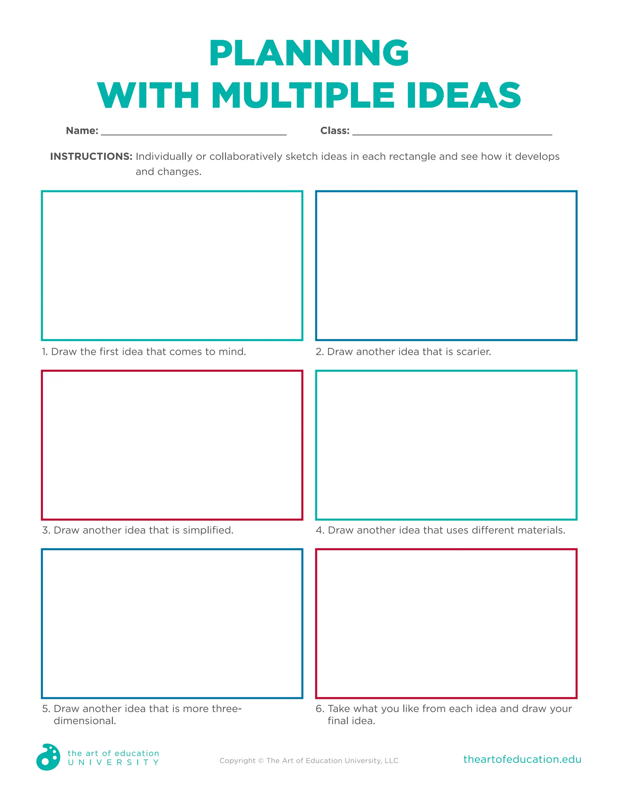 Planning with multiple ideas instruction | PDF | Drawing and Sketching ...