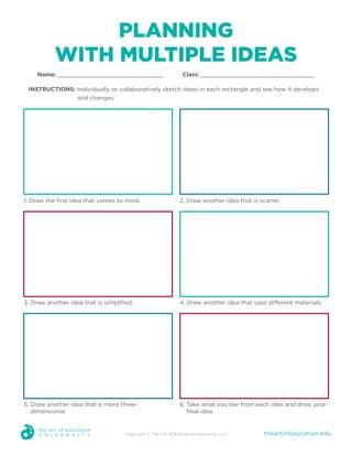 Planning with multiple ideas instruction | PDF | Drawing and Sketching ...