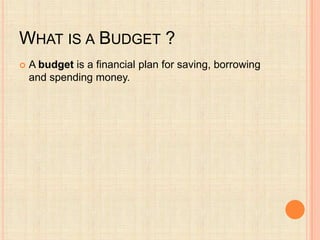 Planning a budget | PPTX