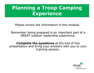 Planning A Camping Experience | PPT