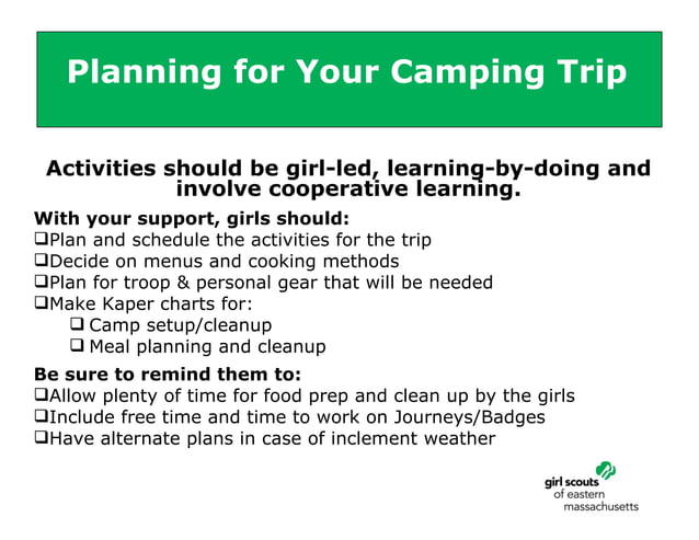 Planning A Camping Experience | PPT | Camping | Travel Type