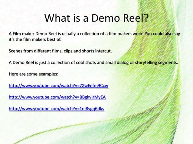 Planning a demo reel | PPT