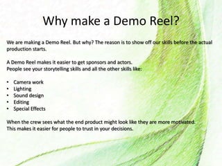 Planning a demo reel | PPT