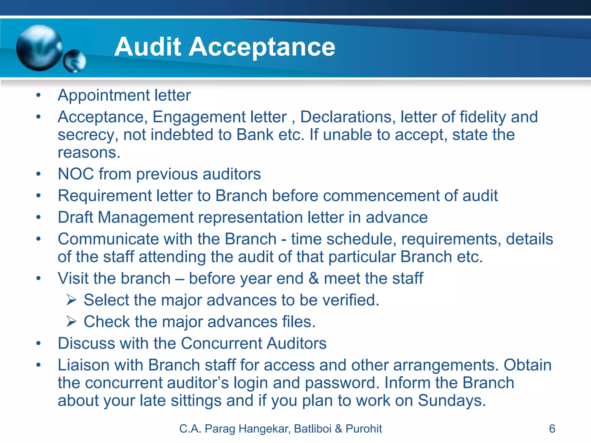 Bank Branch Audit | PPTX