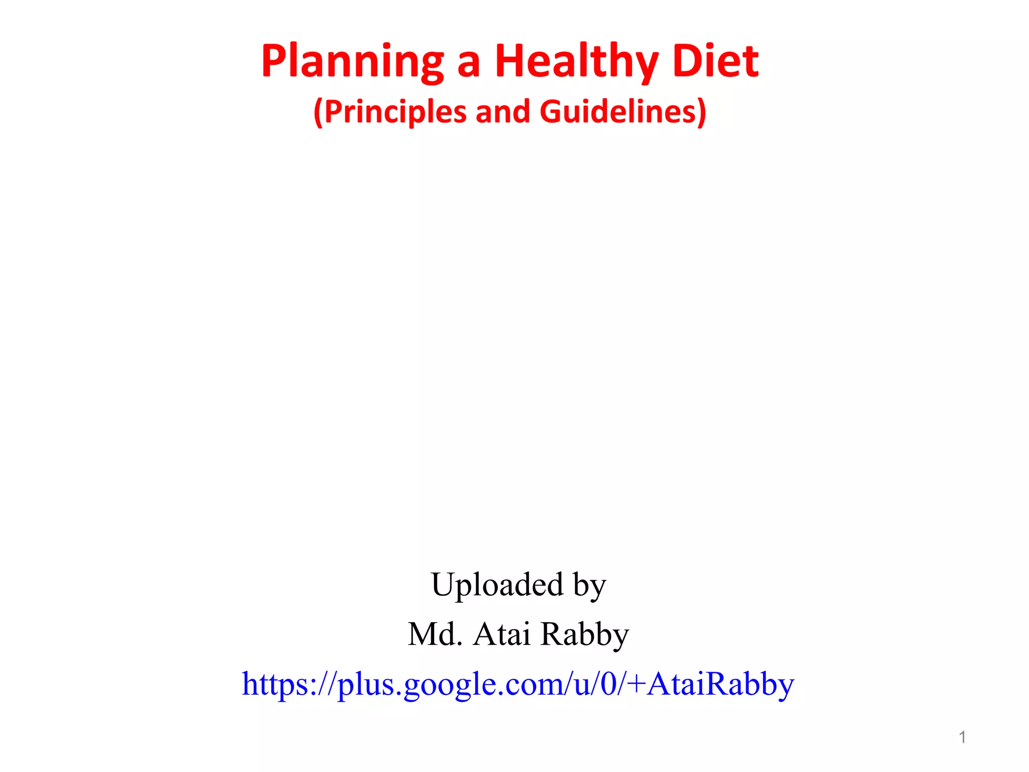 Planning a healthy diet | PPT