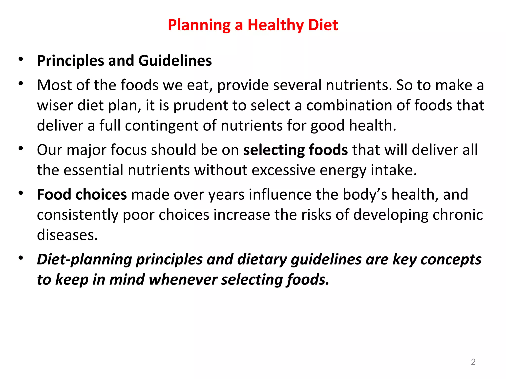 Planning a healthy diet | PPT