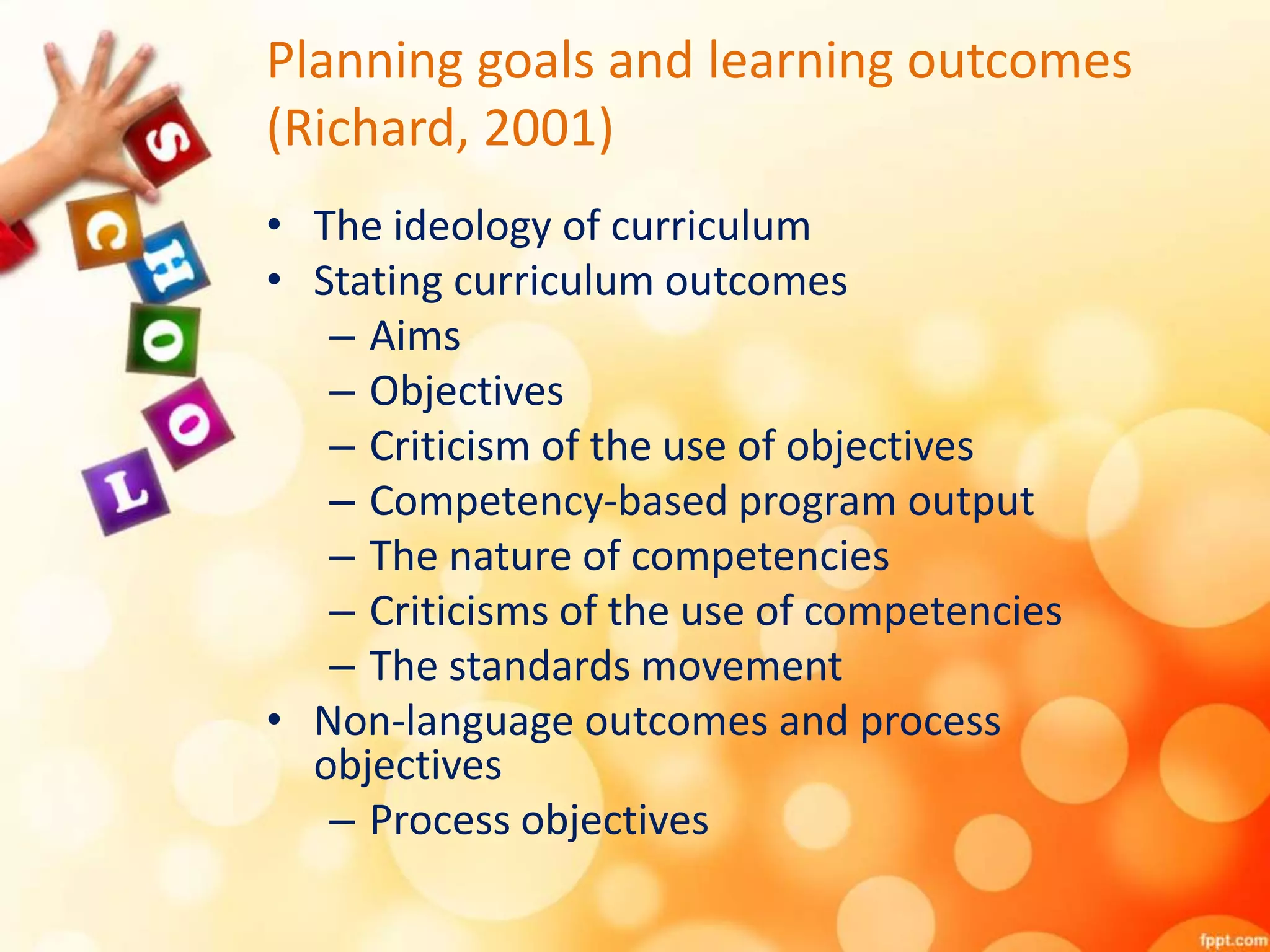 Planning aims and objectives in language programs.pptx 1 | PPT