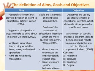 Planning aims and objectives in language programs.pptx 1 | PPT