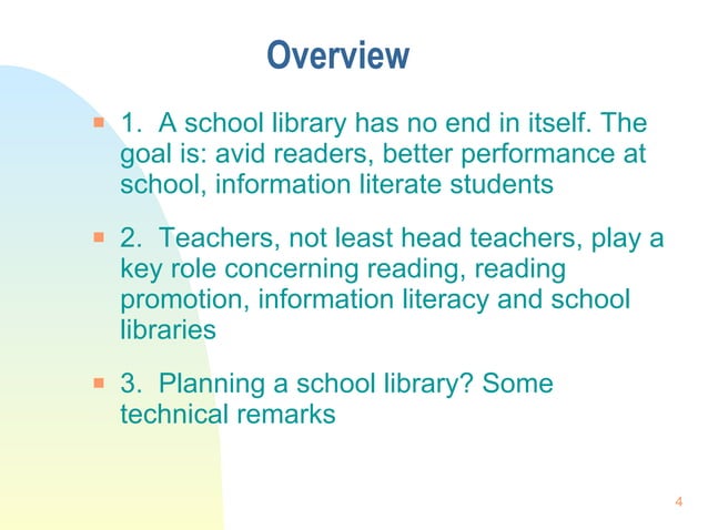 Planning a school library | PPT