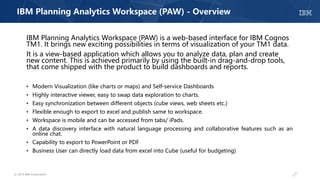 IBM Planning Analytics Workspace (PAW) is a web-based interface for IBM Cognos TM1. It brings ...